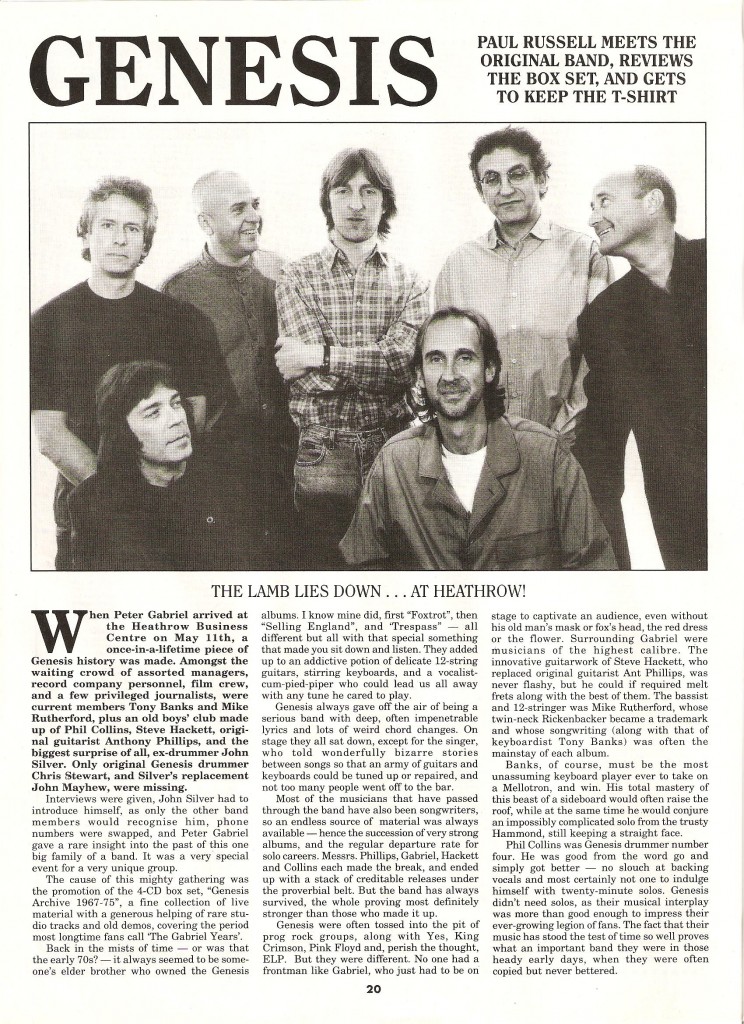 Record Collector July 1998 – Genesis interview & Archive One special ...
