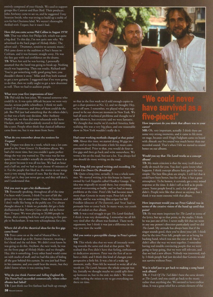 Record Collector April 2005 – Genesis feature – The Genesis Archive