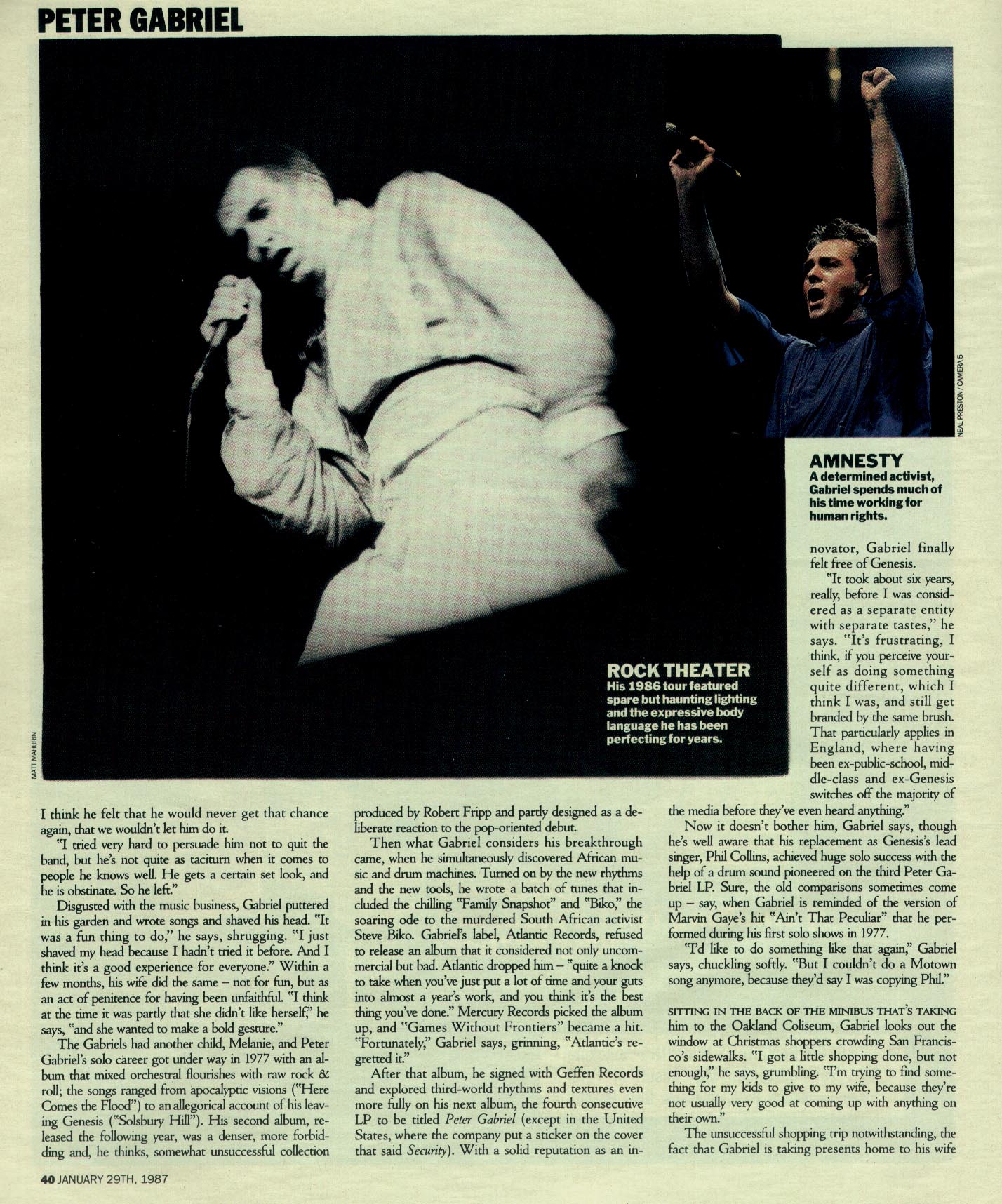 Rolling Stone – Peter Gabriel Hits the Big Time – The Genesis Archive
