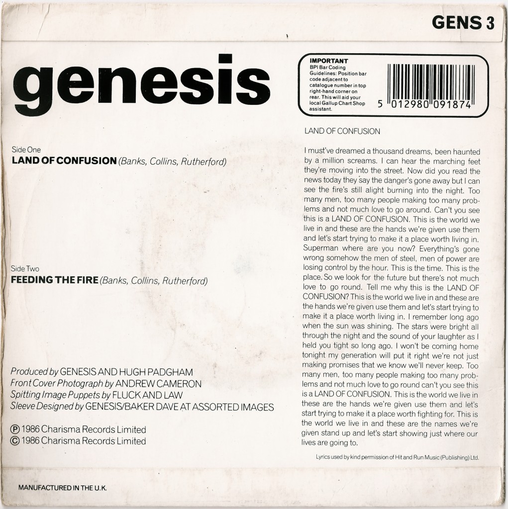 Land of Confusion 7 Inch Single (Virgin – UK Release) – The Genesis Archive
