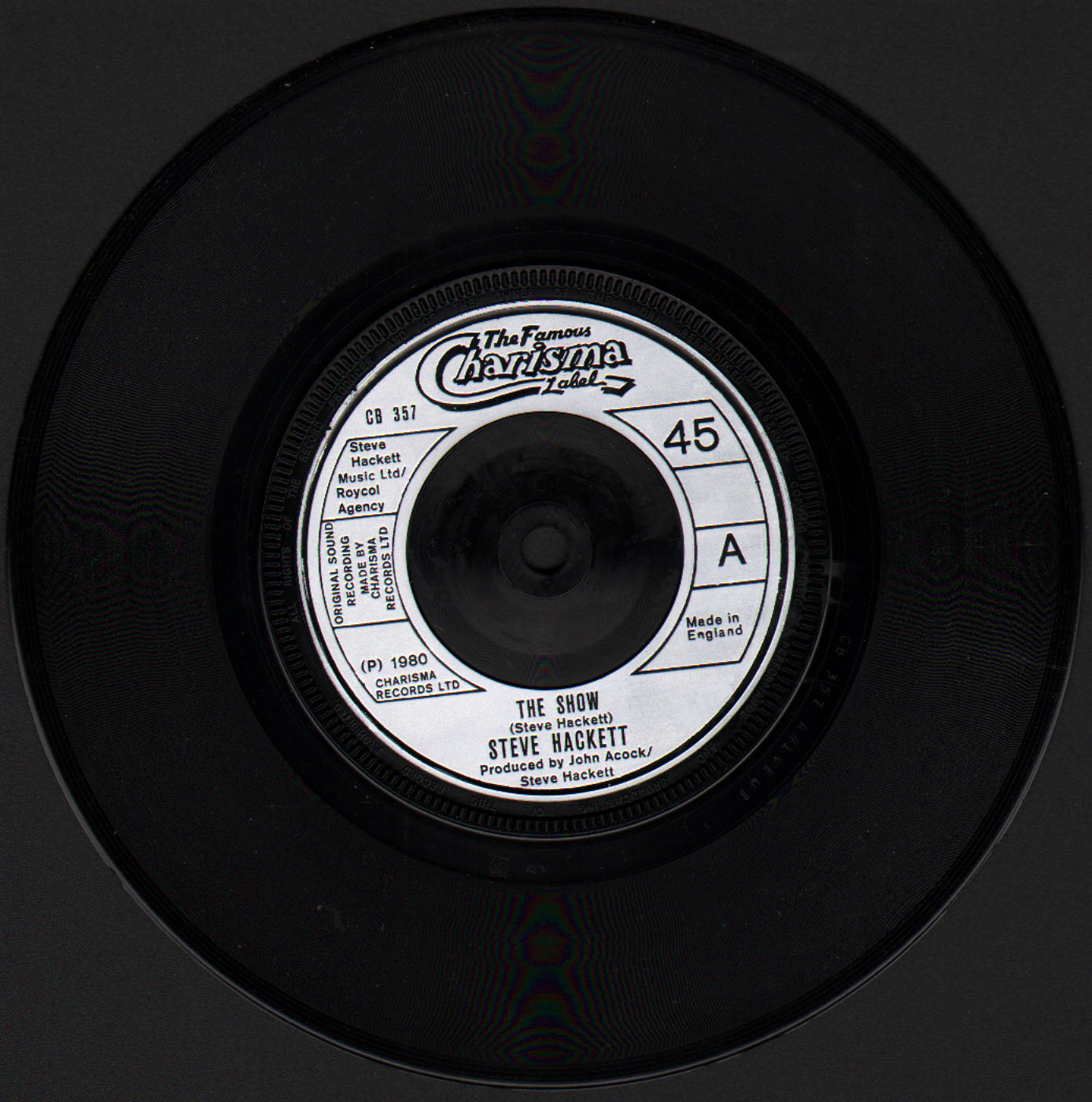 The Show 7 inch single Charisma Records CB 357 – The Genesis Archive