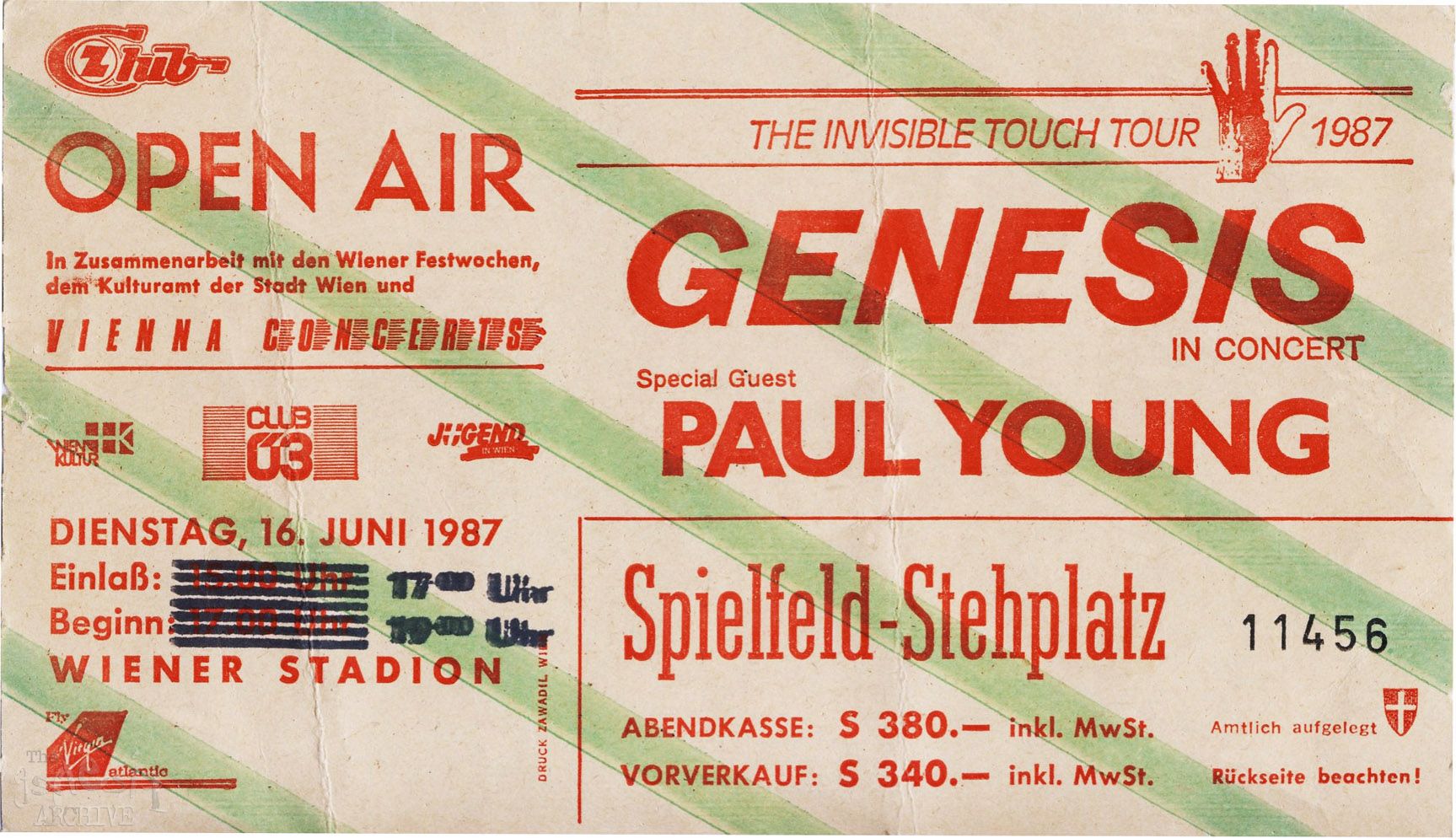 Genesis – Ticket – Wiener Stadion – Vienna – 16th June – The Genesis ...