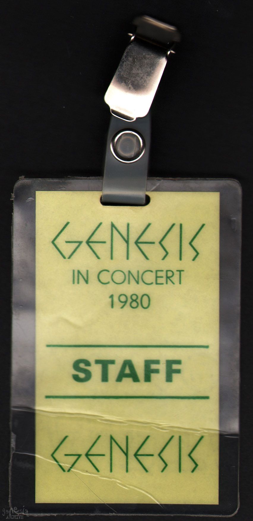 Laminate – Genesis Duke tour pass – The Genesis Archive