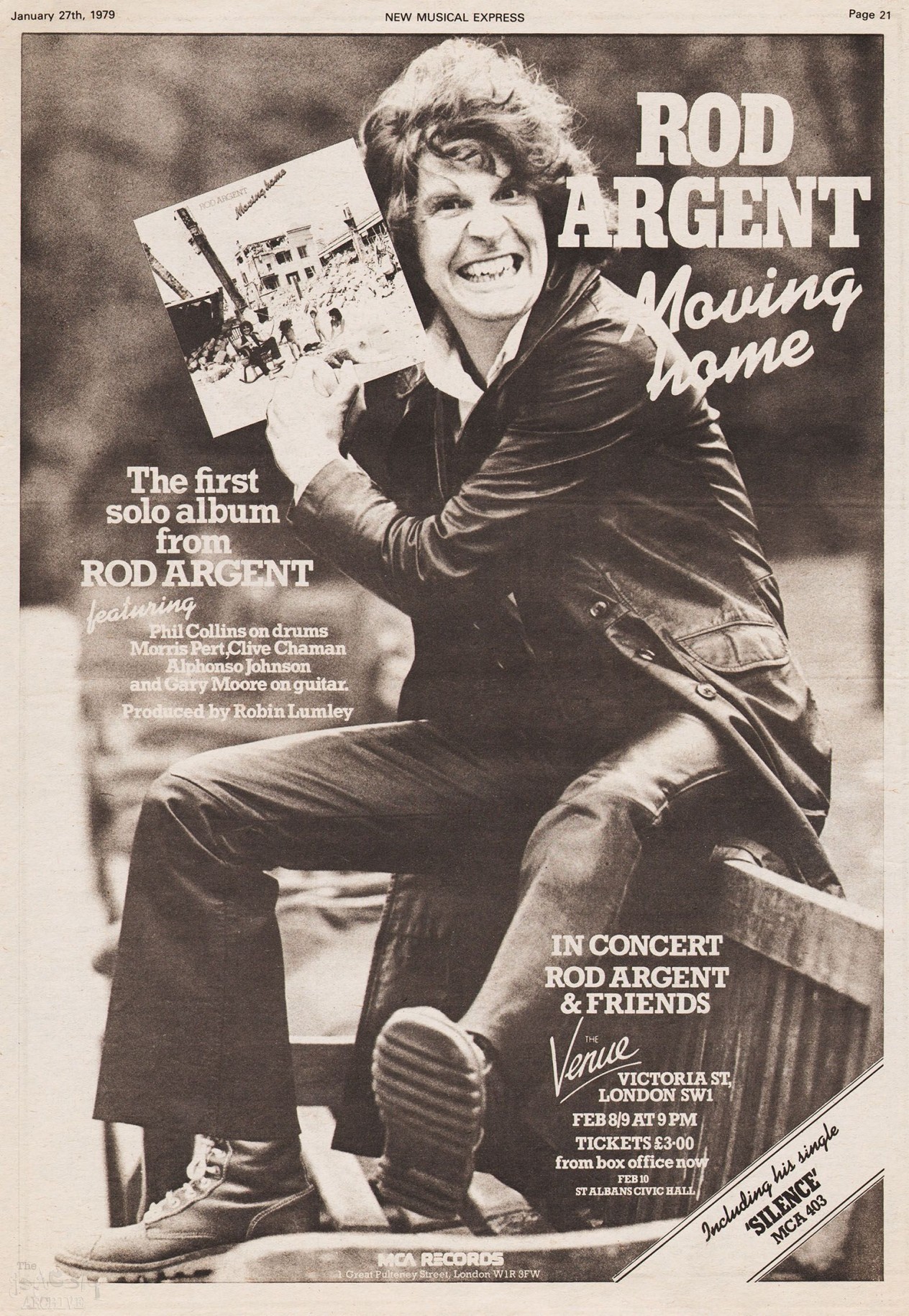 Album advert – gig advert – Road Argent – NME – 27th January – The ...