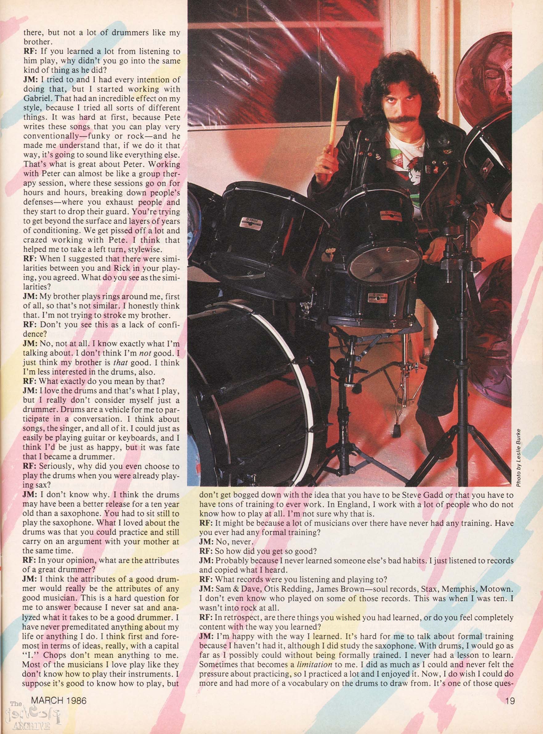 Interview – Jerry Marotta – Modern Drummer – March – – The Genesis Archive