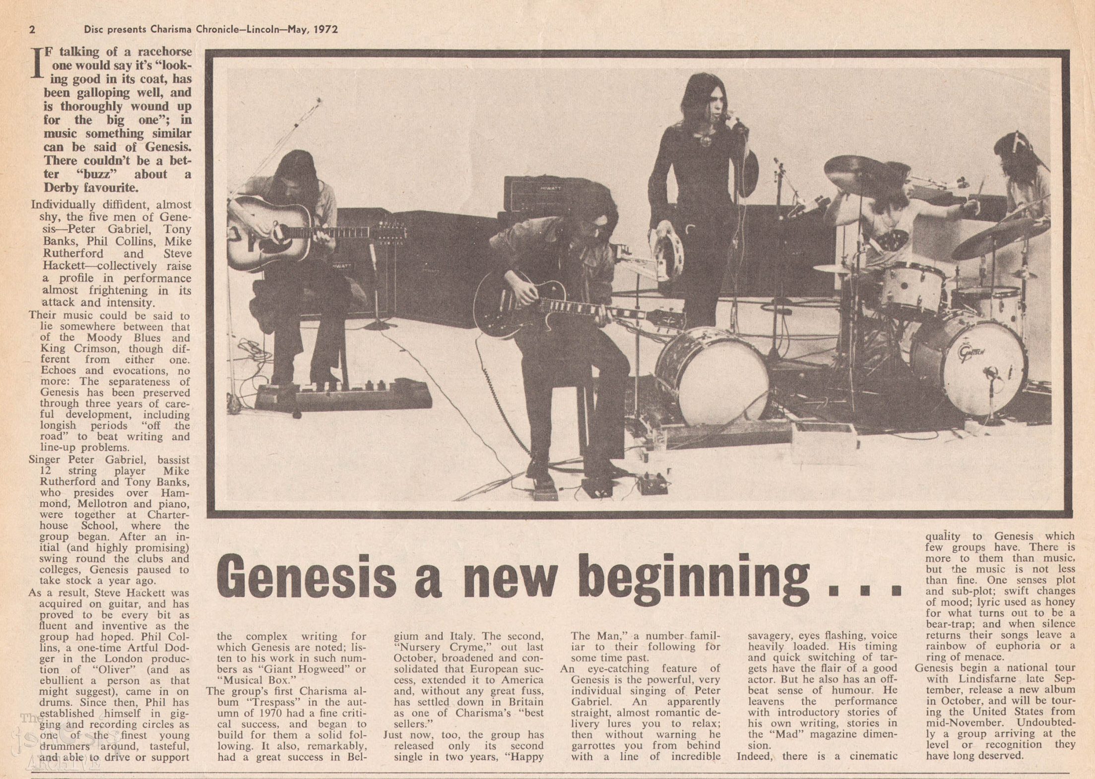 Feature – Genesis – Disc – Genesis A New Beginning – 26th May – The ...