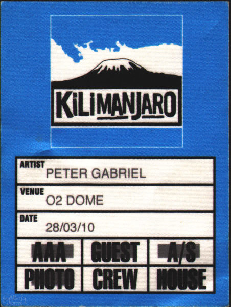 Cloth Pass – PG – O2 Arena – London – 28th March – The Genesis Archive