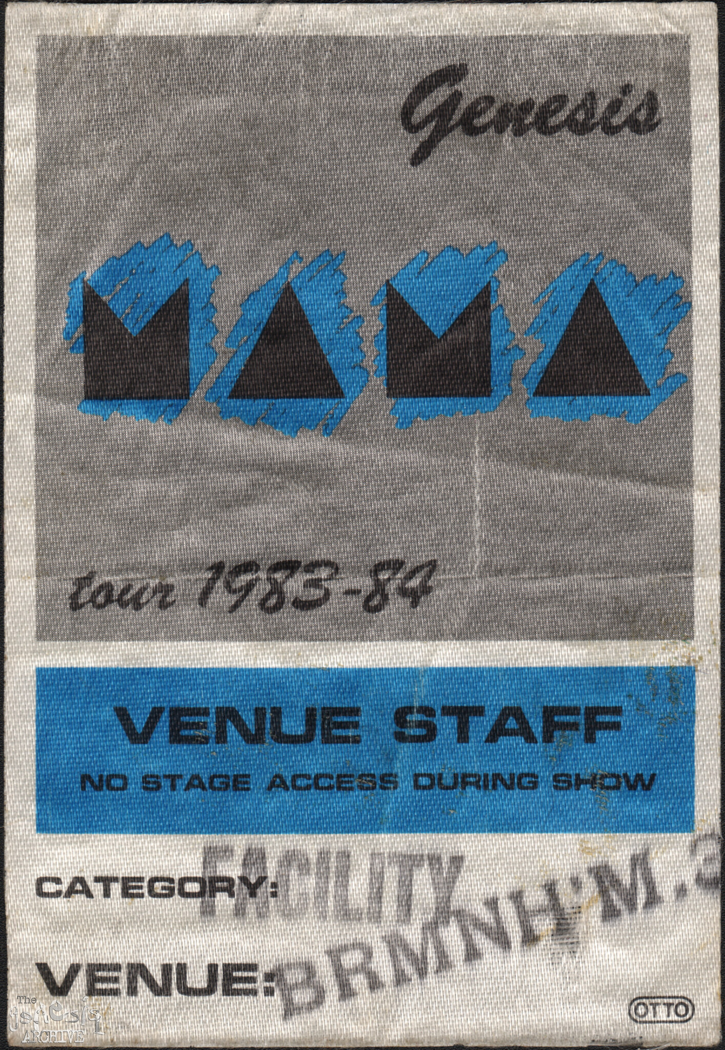 Cloth pass – Genesis – NEC- Birmingham – 27th February – The Genesis ...