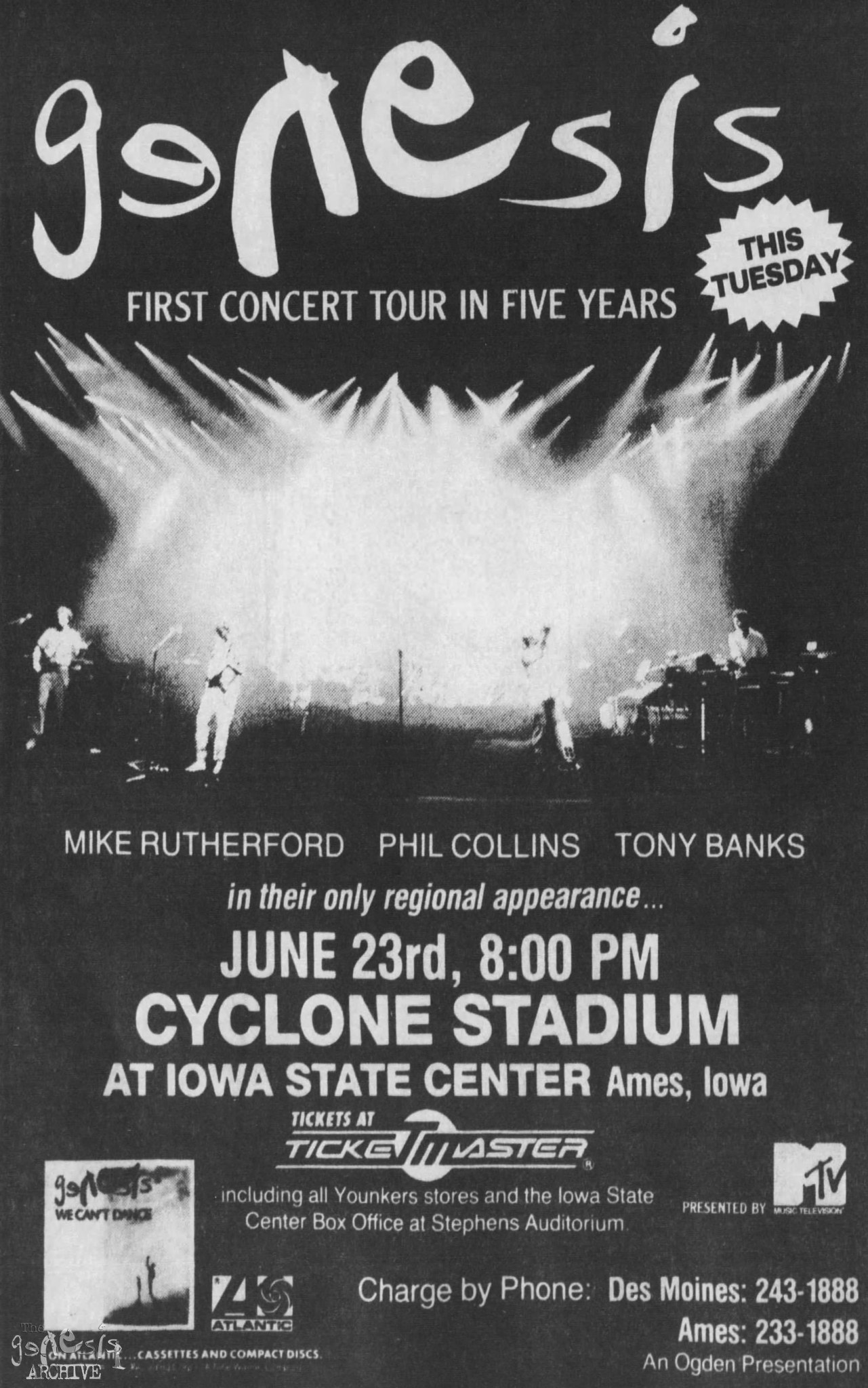 Concert advert – Genesis – The Cyclone Stadium – – The Genesis Archive