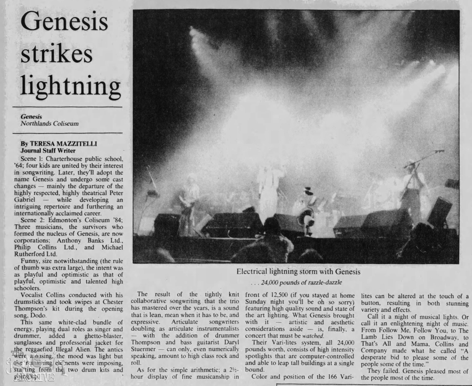 Concert review – Genesis – The Edmonton Journal – Edmonton – Canada ...