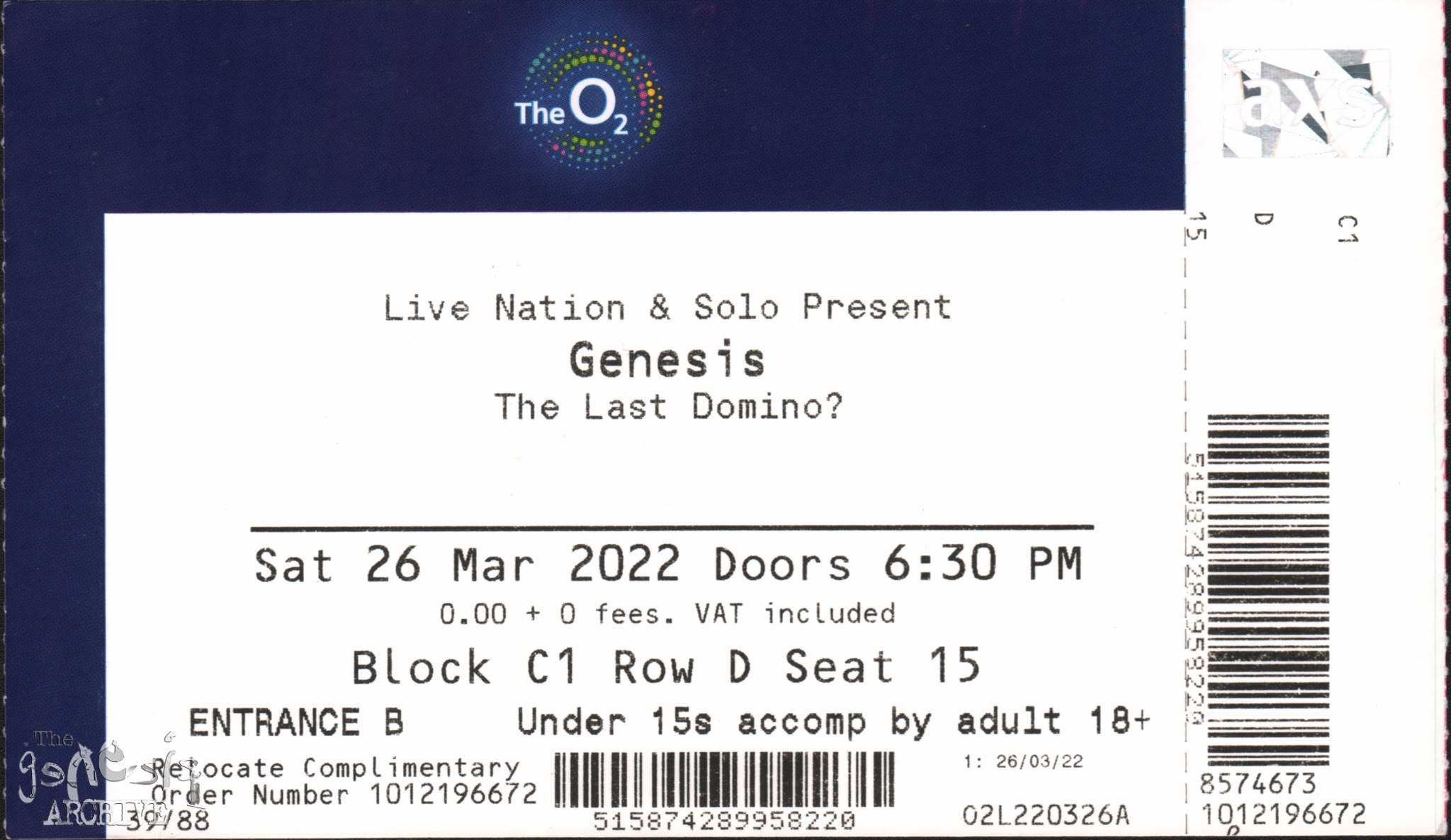 Poster – Genesis – The Last Domino tour – The Genesis Archive