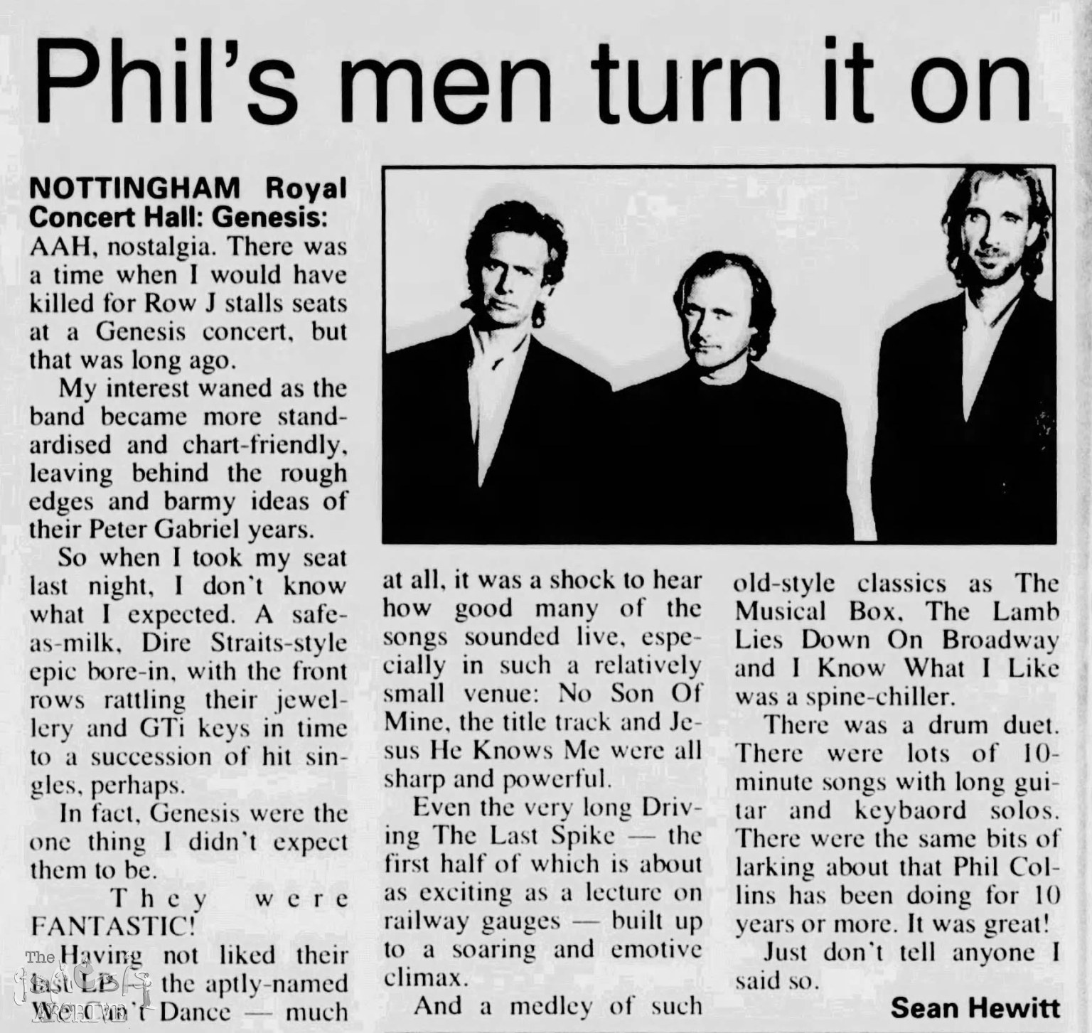 Concert review – Genesis – The Evening Telegraph – Derby – 14th ...