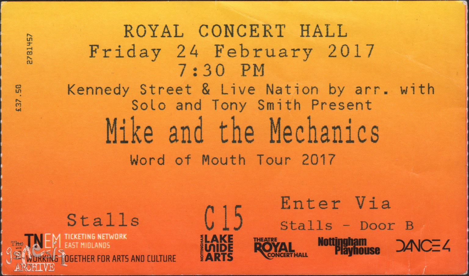 Ticket – MM – The Royal Concert Hall – Nottingham – 24th February – The ...