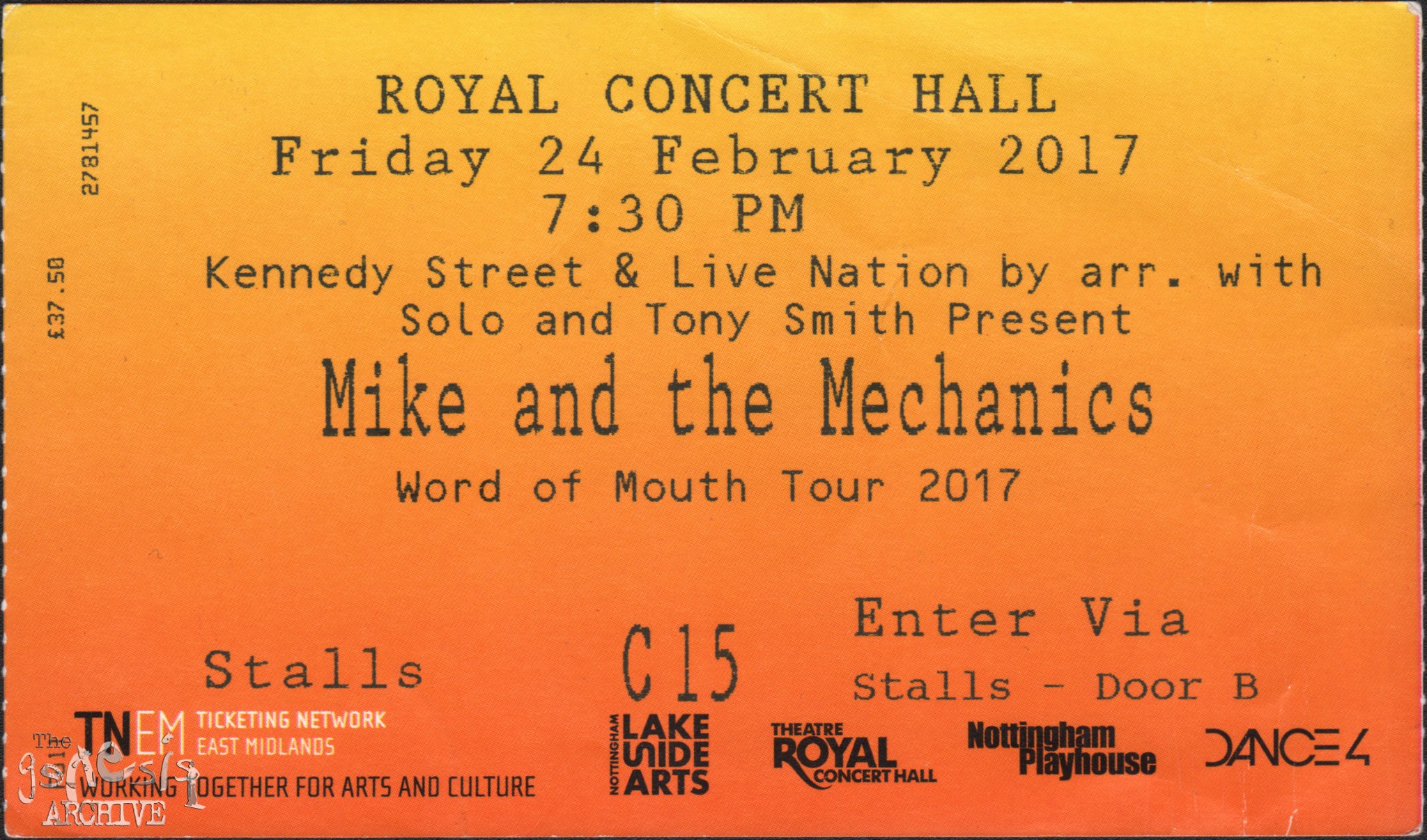 Ticket – MM – The Royal Concert Hall – Nottingham – 24th February – The ...