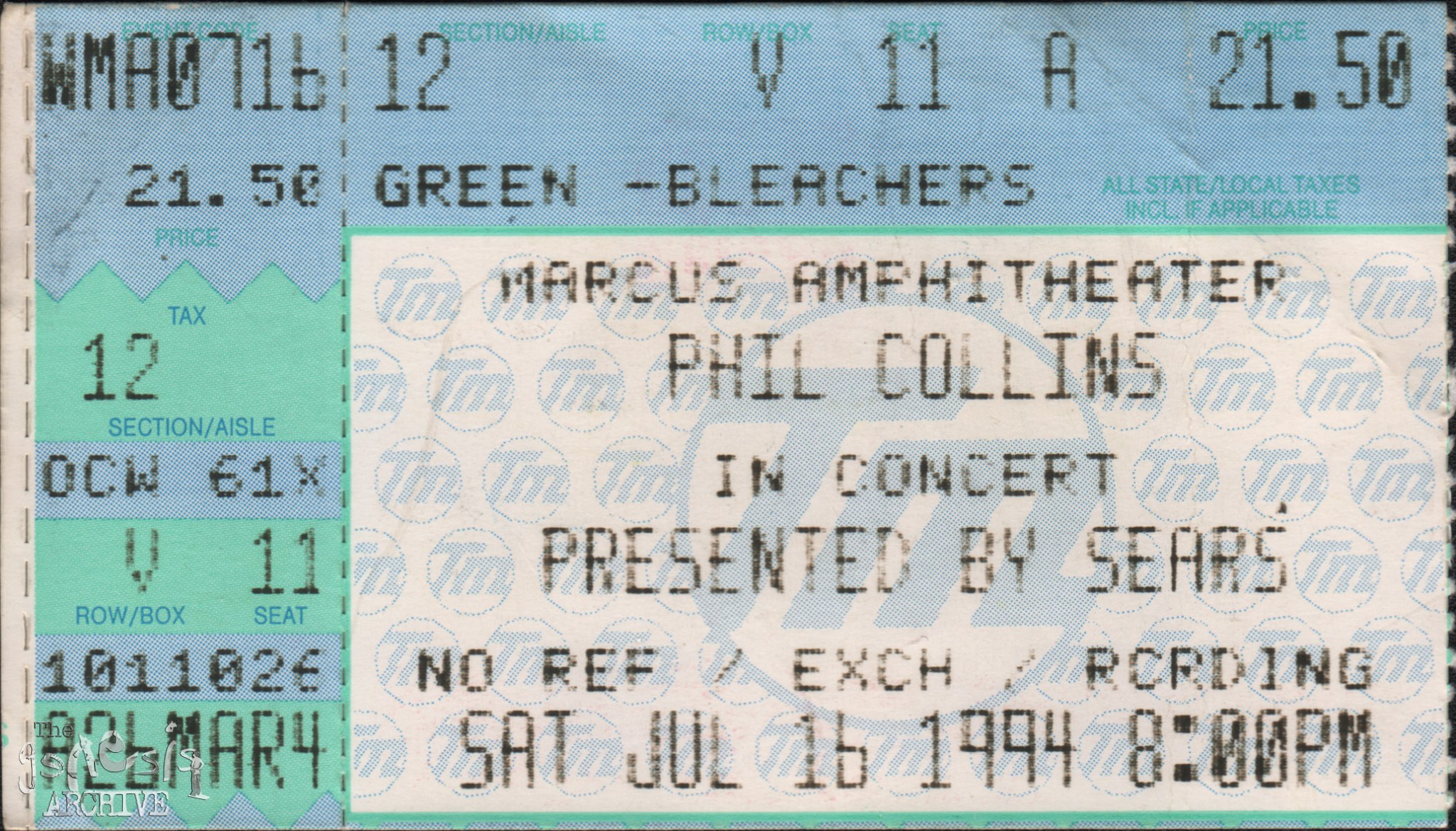 Ticket – PC – The Marcus Amphitheatre – Milwaukee – 16th July – The ...