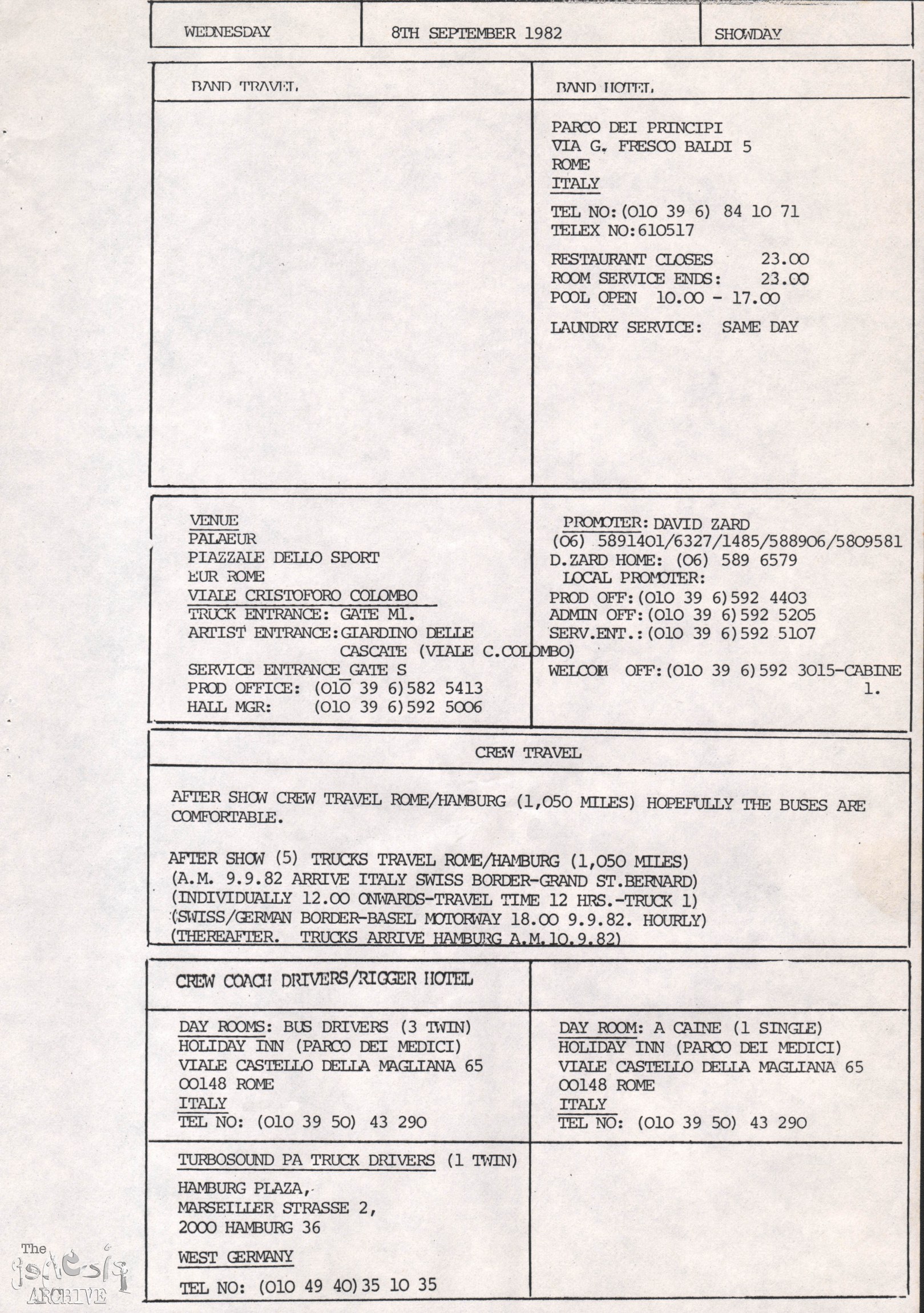 Tour itinerary – Genesis – Three Sides Live – European tour – The ...