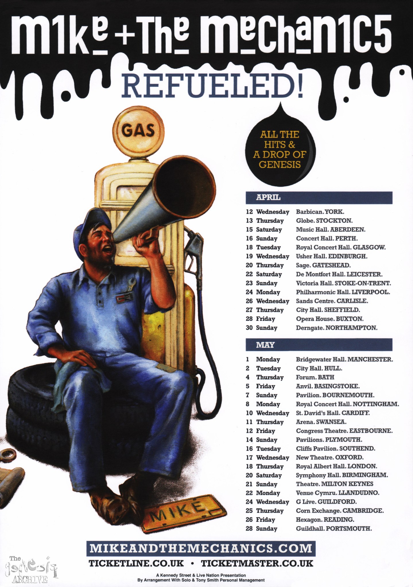 Tour flyer – MM – The Refueled tour – The Genesis Archive