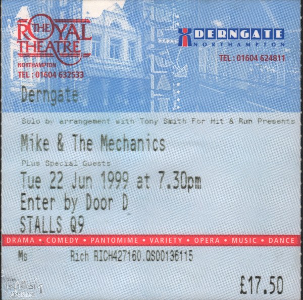 Ticket – MM – The Derngate Theatre – Northampton – 22nd June – The ...