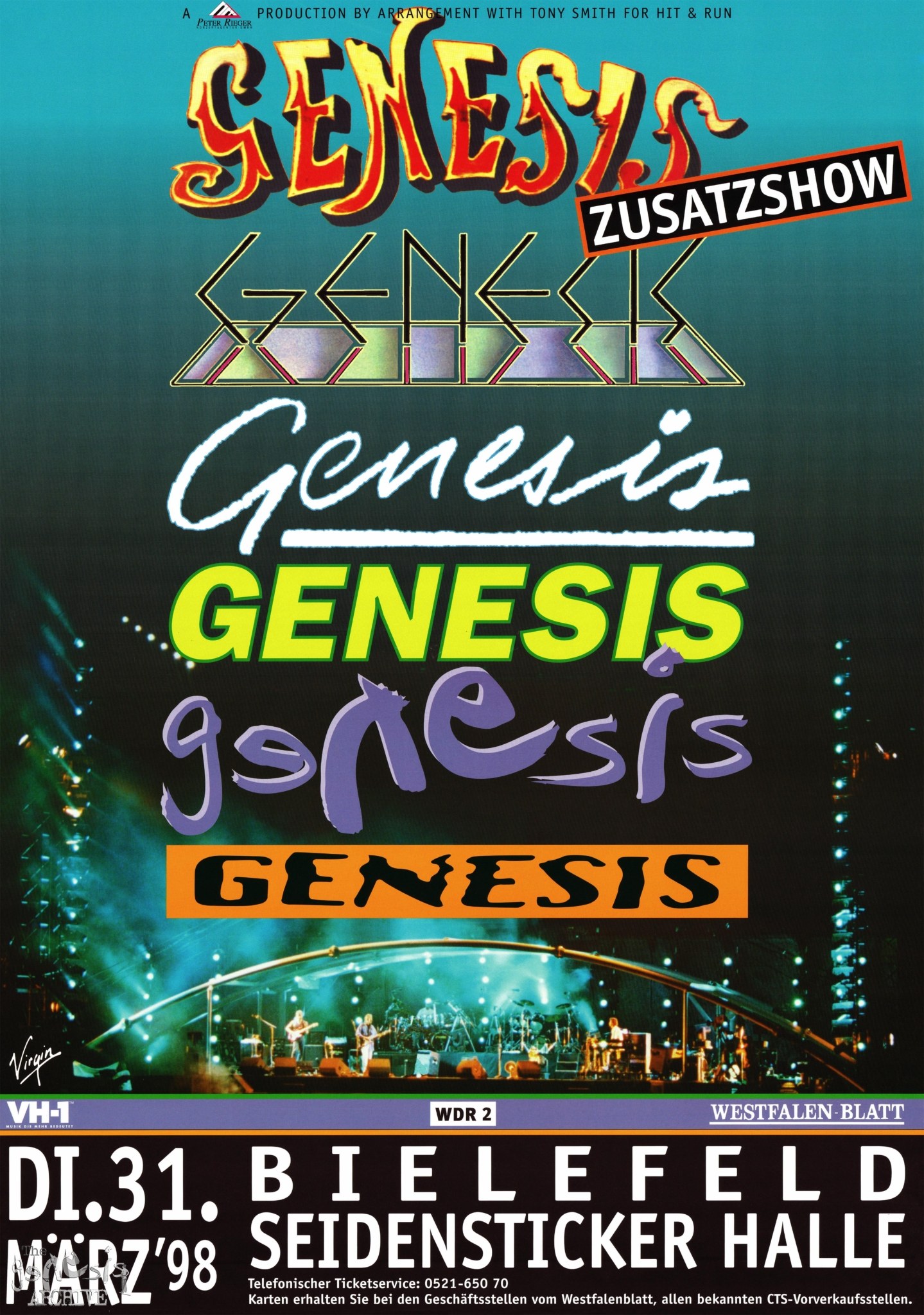 Concert Poster – Genesis – Seidensticker halle – Bielefeld – 31st March ...